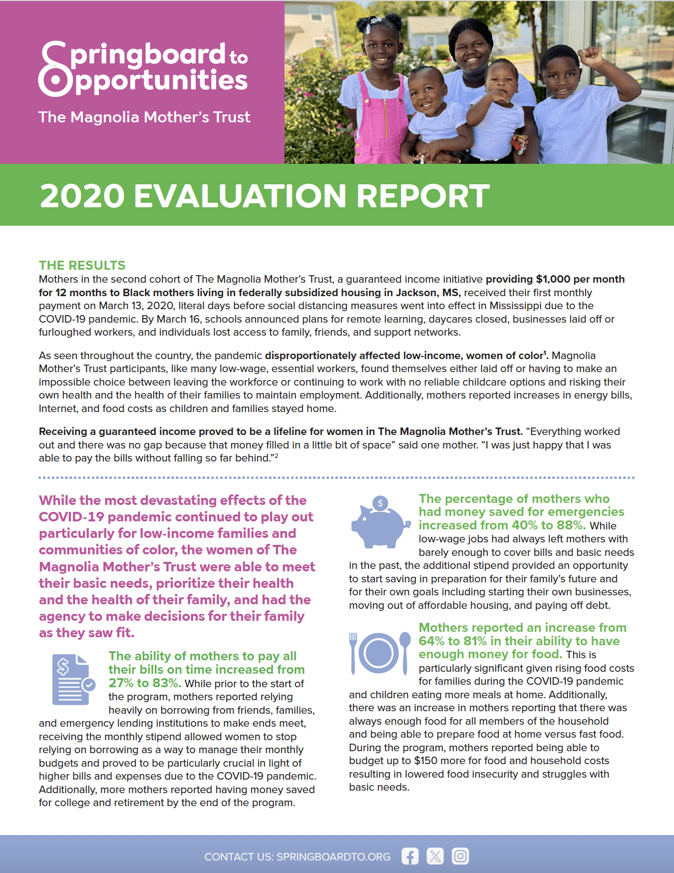 Magnolia Mother's Trust 2020 Evaluation Report | Springboard to ...