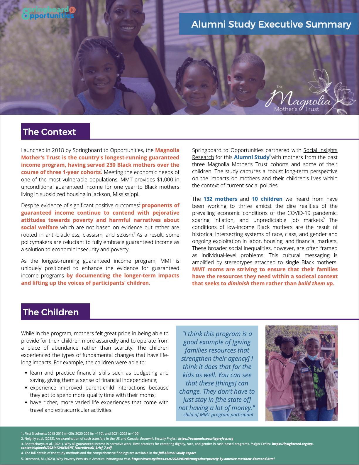 Magnolia Mother's Trust Alumni Study Executive Summary | Springboard to ...